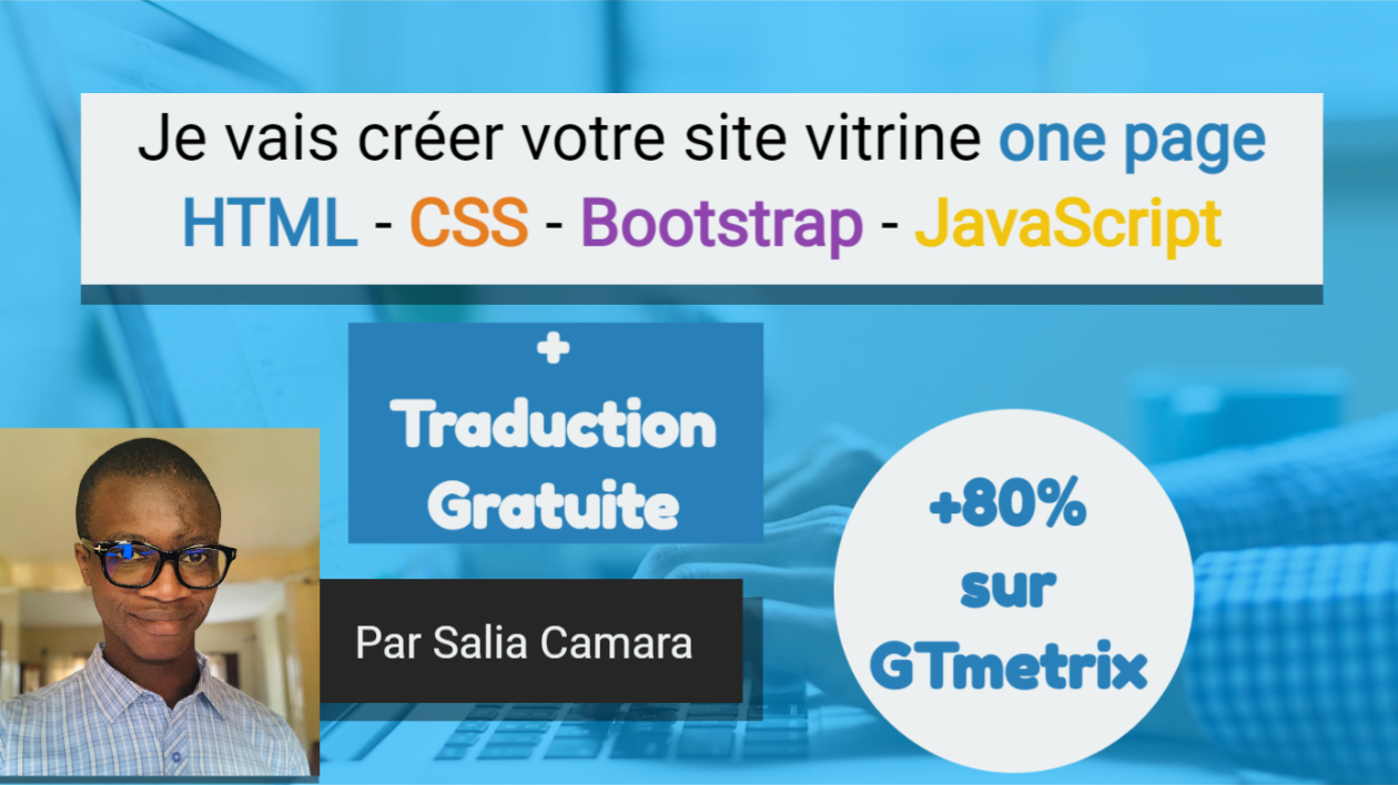 Je vais créer votre site vitrine one page en HTML CSS Bootstrap et