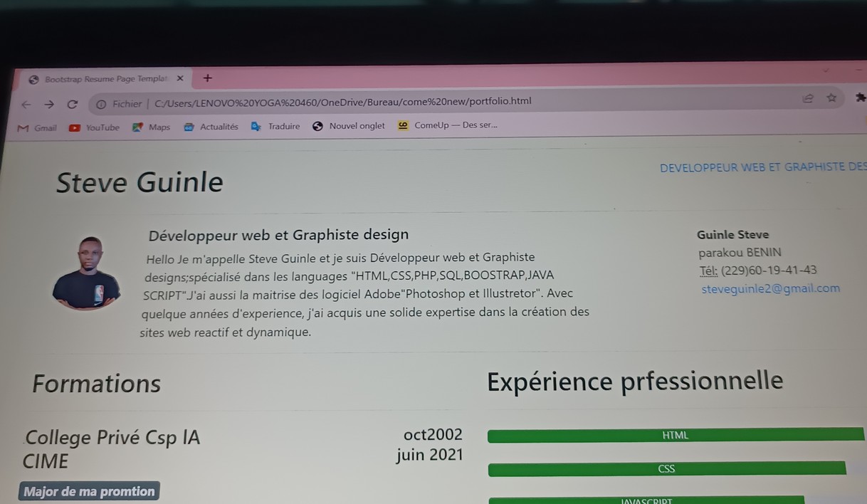 Je vais développer votre site web avec du code HTML CSS PHP SQL Java