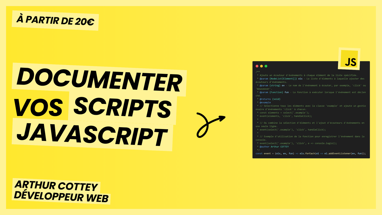 Je vais documenter votre code JavaScript et générer son site web par