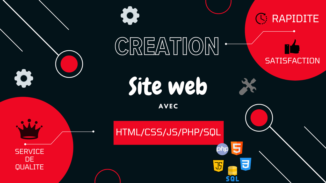 Je vais développer votre site web avec du code HTML CSS JavaScript PHP