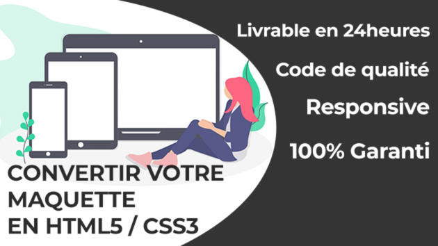Je Vais Convertir Votre Design PSD AI FIGMA SKETCH En HTML5 CSS3