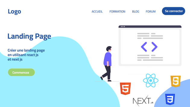 Je vais vous créer une landing page en utilisant react js et next js