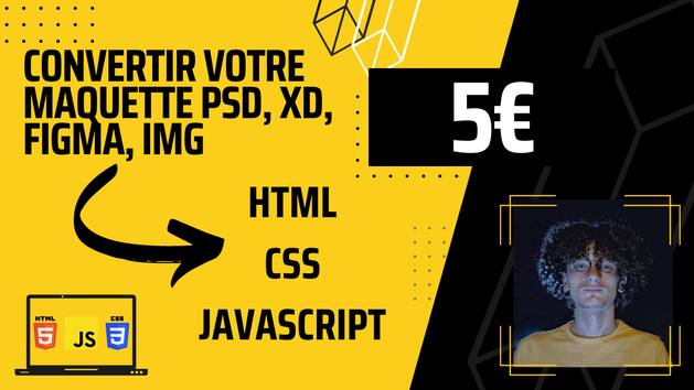 Je Vais Convertir Votre Maquette PSD XD FIGMA IMG En HTML CSS JS Par