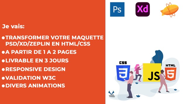 Je Vais Transformer Votre Maquette PSD XD ZEPLIN FIGMA En HTML CSS Par