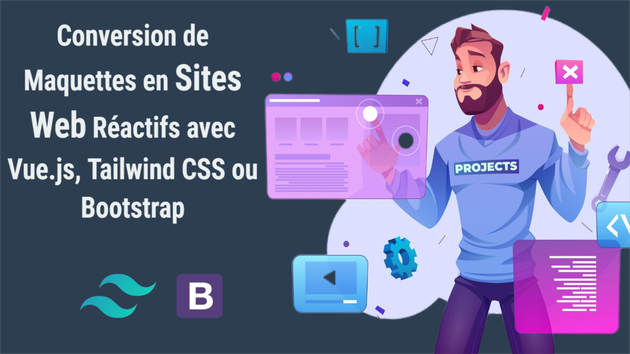 Je vais convertir votre maquette en sites web réactifs avec VueJs