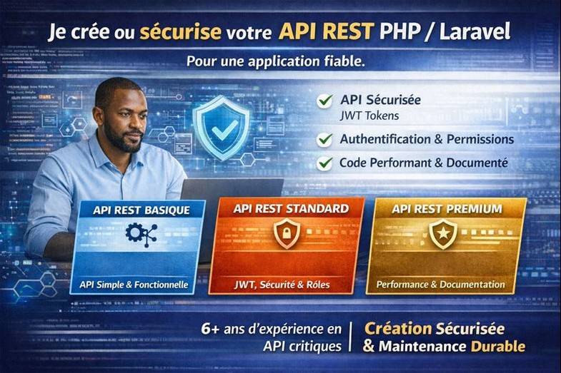 Je vais créer ou sécuriser votre API REST PHP / Laravel pour une ...