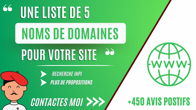 Je vais vous aider à trouver / créer 1 nom de domaine (NDD) original et ...