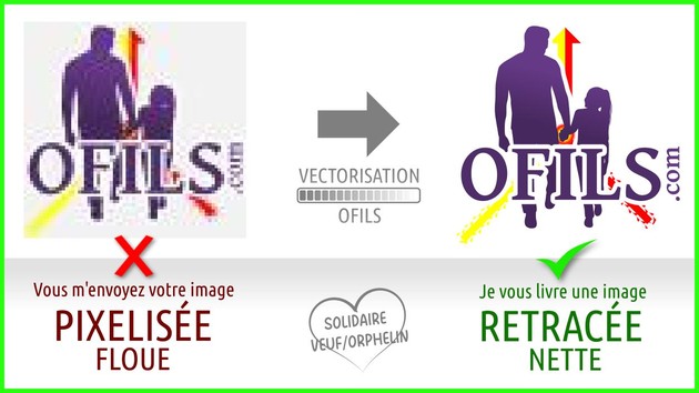 Je vais vectoriser votre logo ou image pixelisée par OFILS