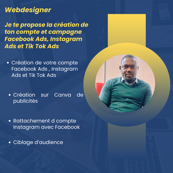 Je vais créer votre compte et campagnes Facebook Ads, Instagram Ads et Tik Tok Ads par Urbain_OUIK