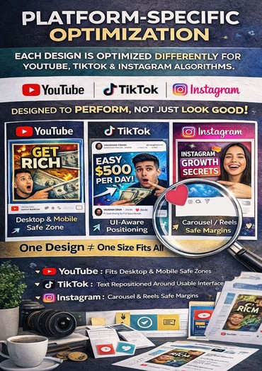 I will high-click thumbnails and social graphics for YouTube, TikTok, and Instagram proven click ...