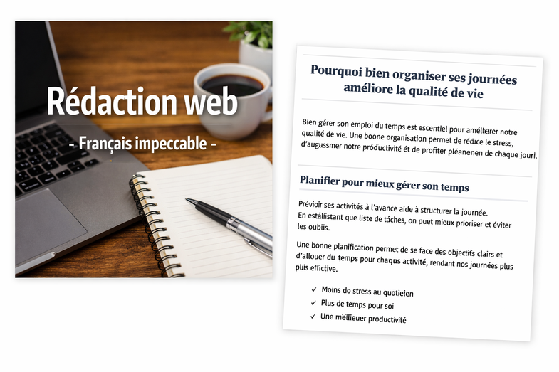 Je vais rédiger un texte clair et professionnel en Français par Cheren ...