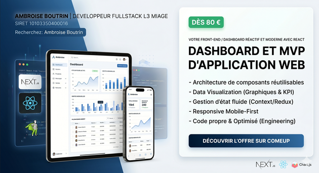 Je vais développer l'interface et le Dashboard de votre application web ...