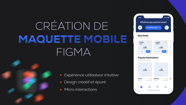 Je vais concevoir la maquette UX/UI design de votre application mobile ...
