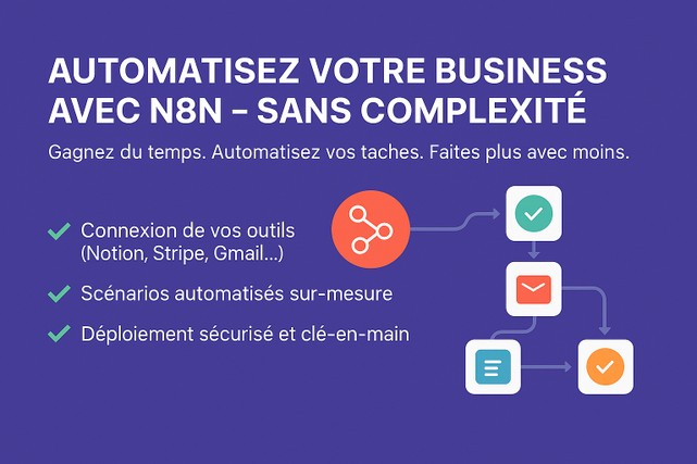 Je vais automatiser vos tâches et connecter vos outils avec n8n pour booster votre productivité ...
