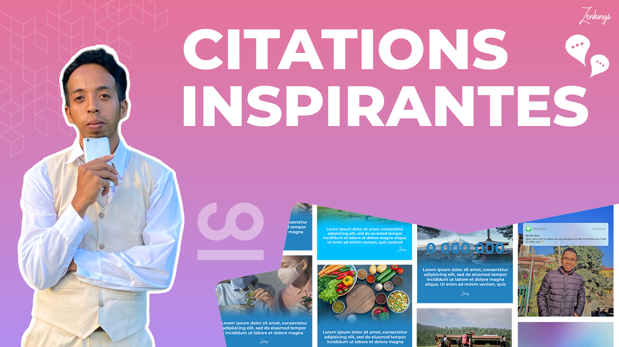 Je vais créer des visuels avec des textes ou mots inspirants pour vos ...
