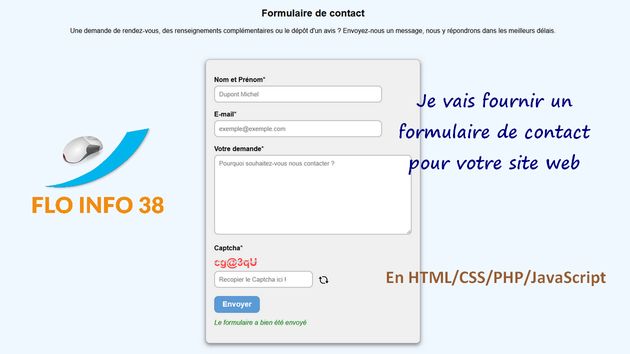 Je vais fournir un formulaire de contact pour votre site web par FloInfo38
