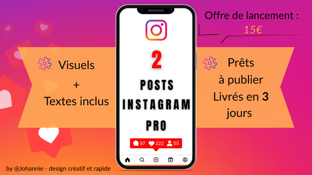 Je vais créer 2 posts Instagram pro et engageants (visuels et textes ...