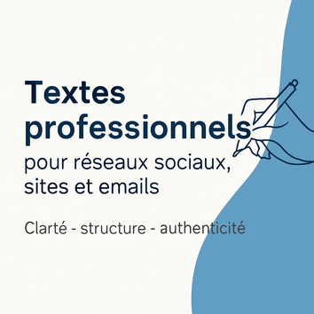 Je vais écrire des textes professionnels pour réseaux sociaux pages web ...