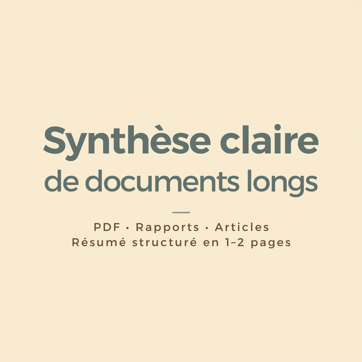 Je vais résumer vos documents longs en une synthèse claire et ...