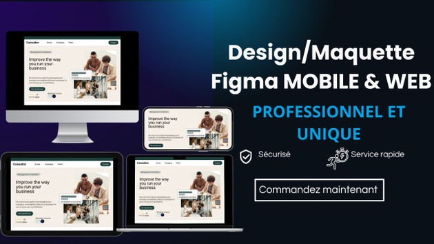 Je vais concevoir votre maquette figma Web & Mobile par Gaius_Consulting