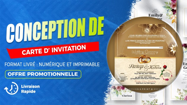 Je vais créer votre carte d'invitation élégante par ThomsDesign