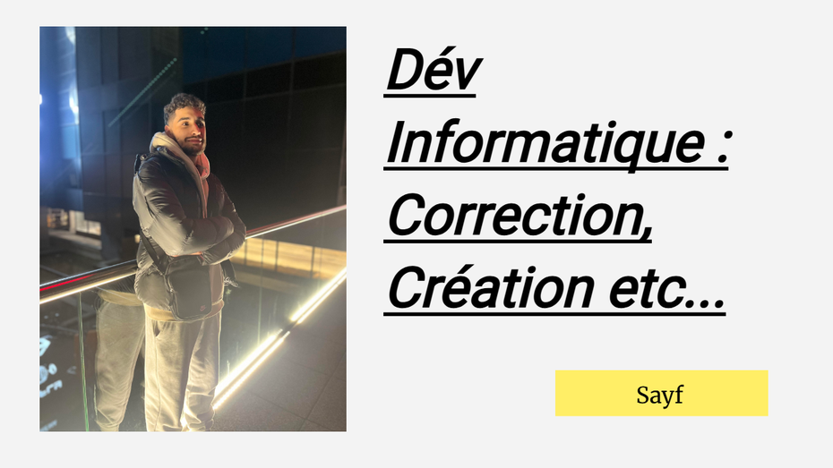 Je vais corriger vos problèmes sur vos codes HTML/CSS/Python/Js par SayfAzzoug1