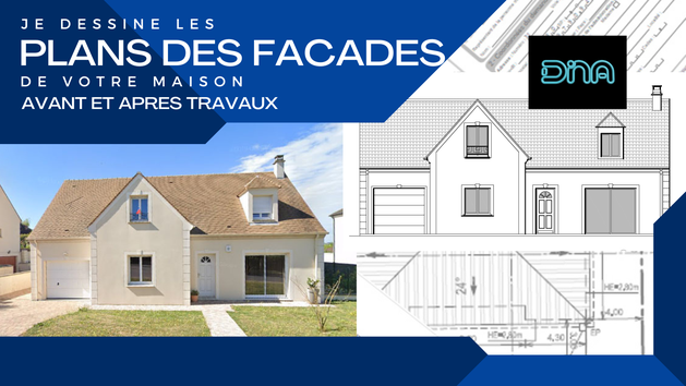 Je vais dessiner les plans d'UNE façade AVANT et APRES travaux de votre ...