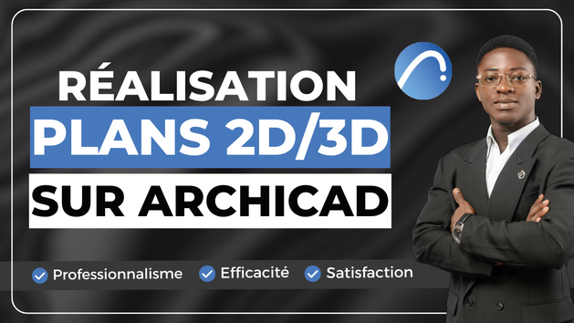 Je vais réaliser vos plans d'architecture en 2D et 3D avec Archicad par Ingenieur_Regis