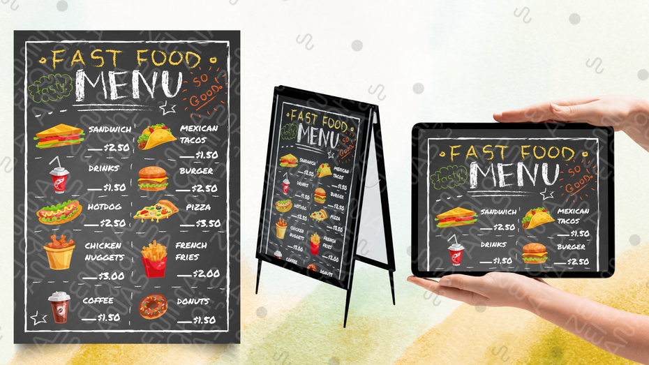 Je vais créer votre Menu Board TV statique & animé pour restaurant par ...