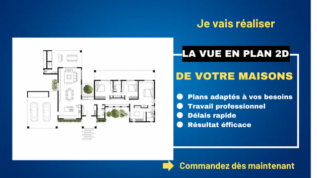 Je vais réaliser la vue en plan 2d de votre projet de construction par ...