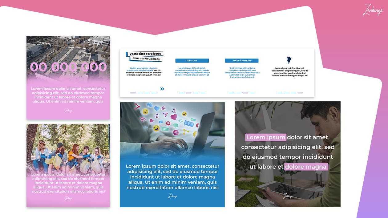 Je vais créer des visuels avec des textes ou mots inspirants pour vos ...