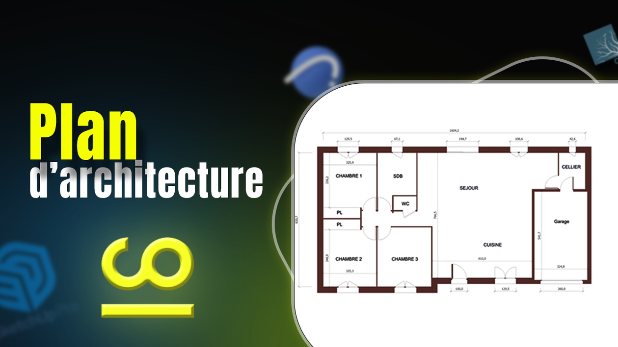Je vais dessiner votre plan d'architecture en 2D sur Autocad par 3d ...