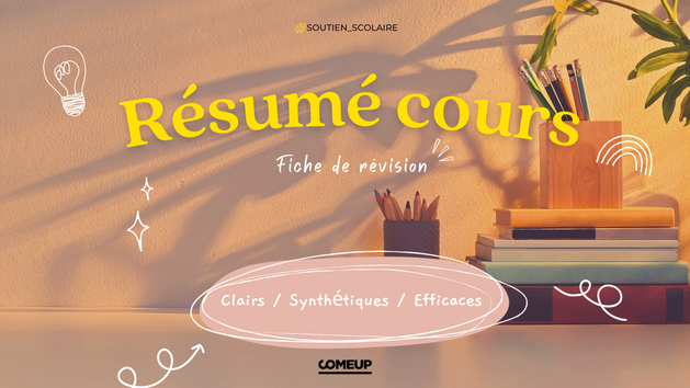 Je vais résumer vos cours en fiches de révision par Siwar_Assistance