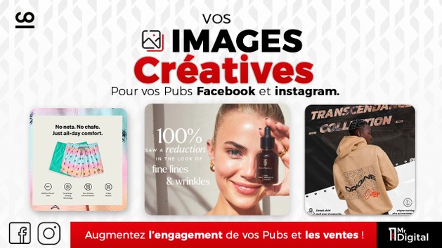 Je vais créer des visuels publicitaires percutants pour vos campagnes Facebook & Instagram par ...