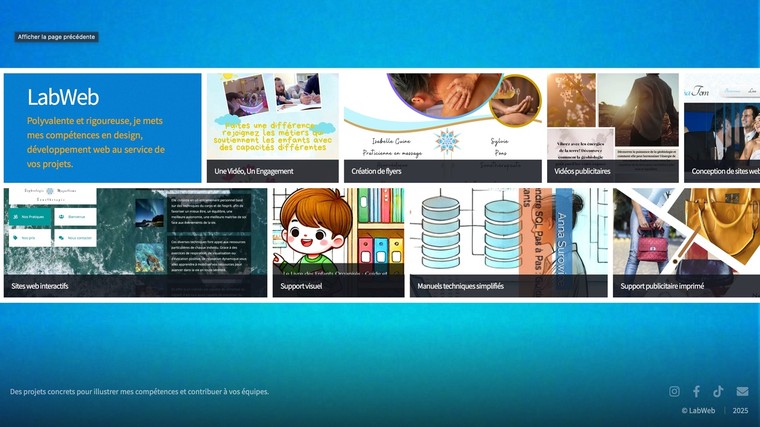 Je vais créer votre mini site ou application web interactive ...