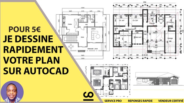 Je vais dessiner rapidement votre plan en 2D sur autocad par Many3d
