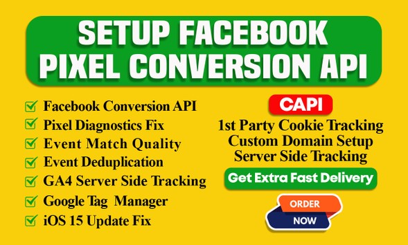 I will setup Google Analytics 4, Facebook Conversion API, Ads ...