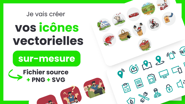 Je vais créer vos icônes vectorielles sur mesure pour renforcer la ...