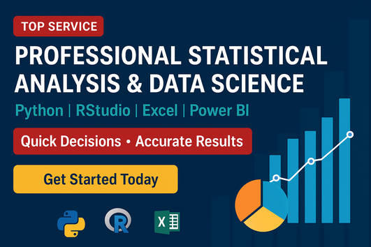 I will analyze your data and perform professional statistical analysis using Excel, Python ...