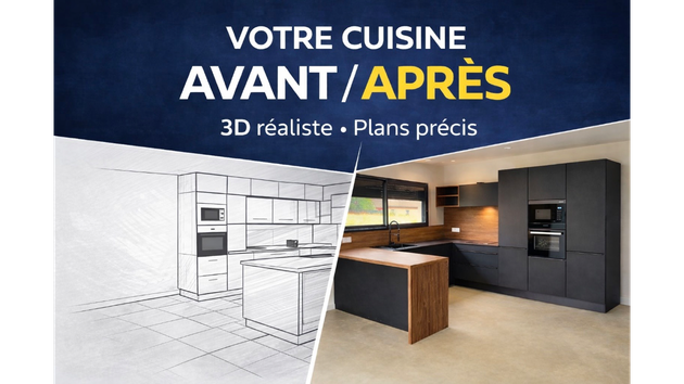 Je vais concevoir votre cuisine en 3D réaliste et des plans techniques ...