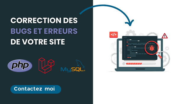 Je vais corriger votre bug PHP / Laravel / MySQL sur votre site web ou votre page par dada_nol