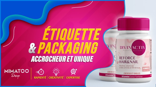 Je vais concevoir une étiquette ou un packaging accrocheur et unique ...