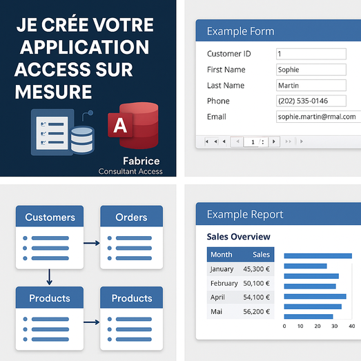 Je vais créer une application Access sur mesure pour gérer vos données ...