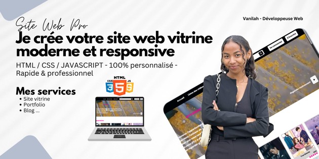 Je vais créer une page web professionnelle ou un site vitrine en HTML ...