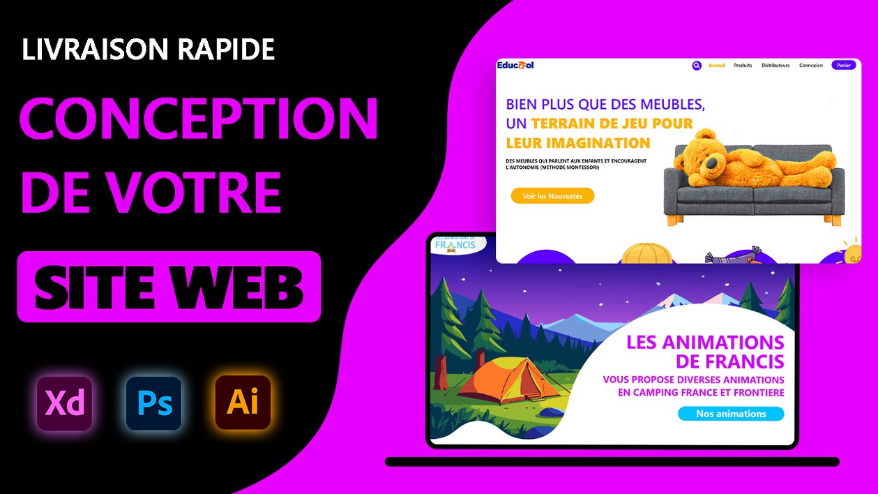 Je vais créer le design UI/UX de votre site web sur-mesure par Adesign_