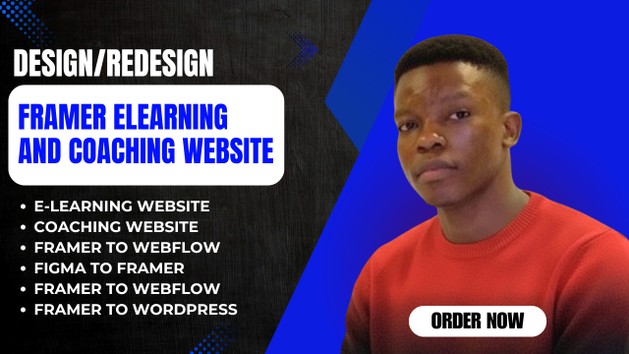 I will build redesign framer portfolio, cms, animation, elearning and ...