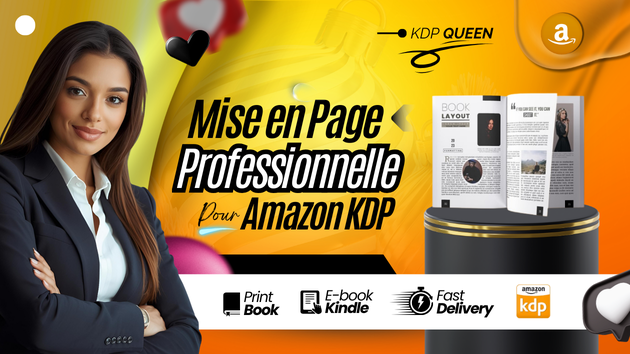 Je vais faire la mise en page de votre livre broché pour Amazon KDP par KDP_QUEEN