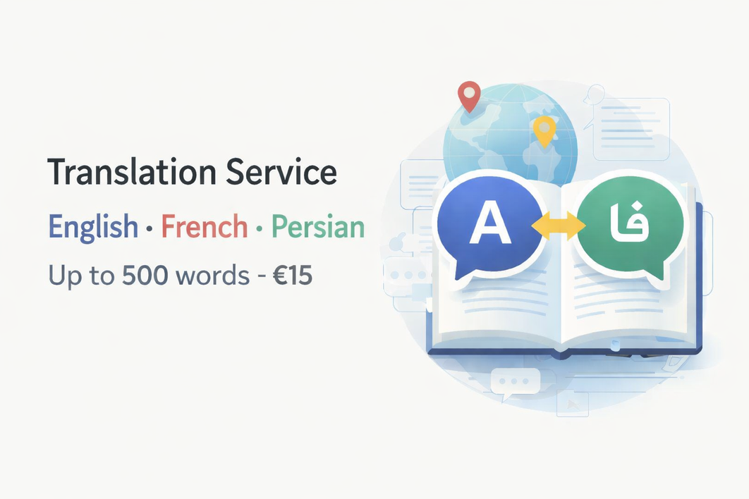 I will translate general texts between english, french and persian by ...