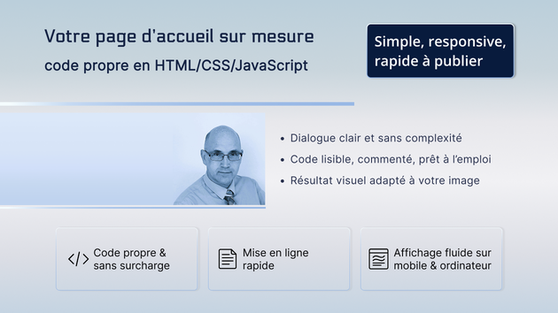 Je vais faire votre homepage sur mesure responsive code propre en html css et javascript par ...