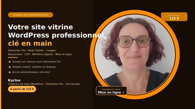 Je vais créer votre site vitrine WordPress et Elementor Pro par Karine_LM